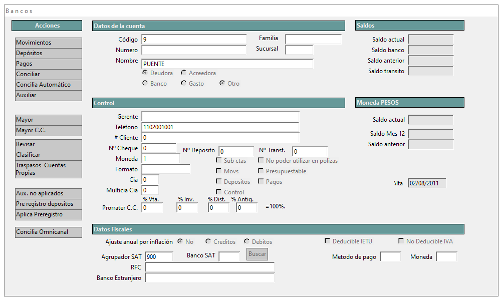 3.1 CE - Niveles, caracter para pólizas y catálogo de cuentas contables – Proscai