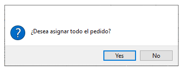 Asignar pedidos – Proscai