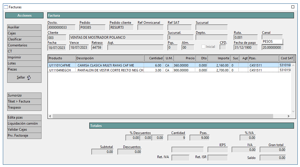 Interfaz con sistemas WMS – Proscai