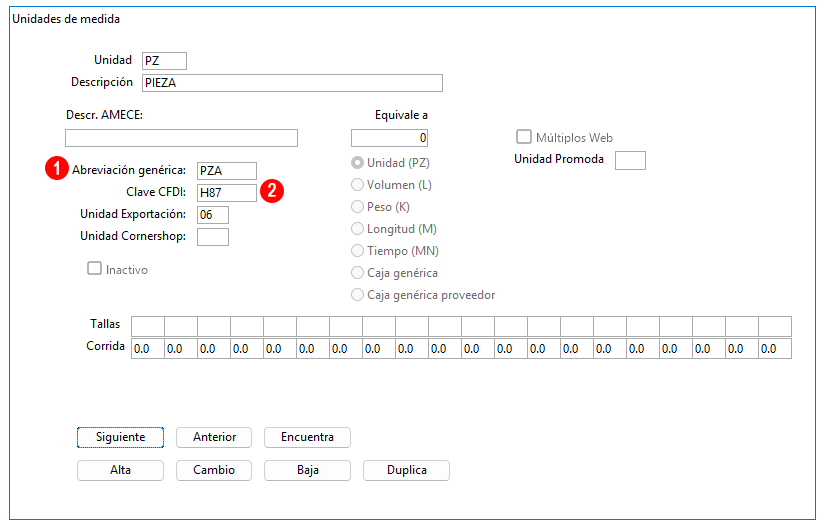 DG - Registrar Unidades de medida – Proscai
